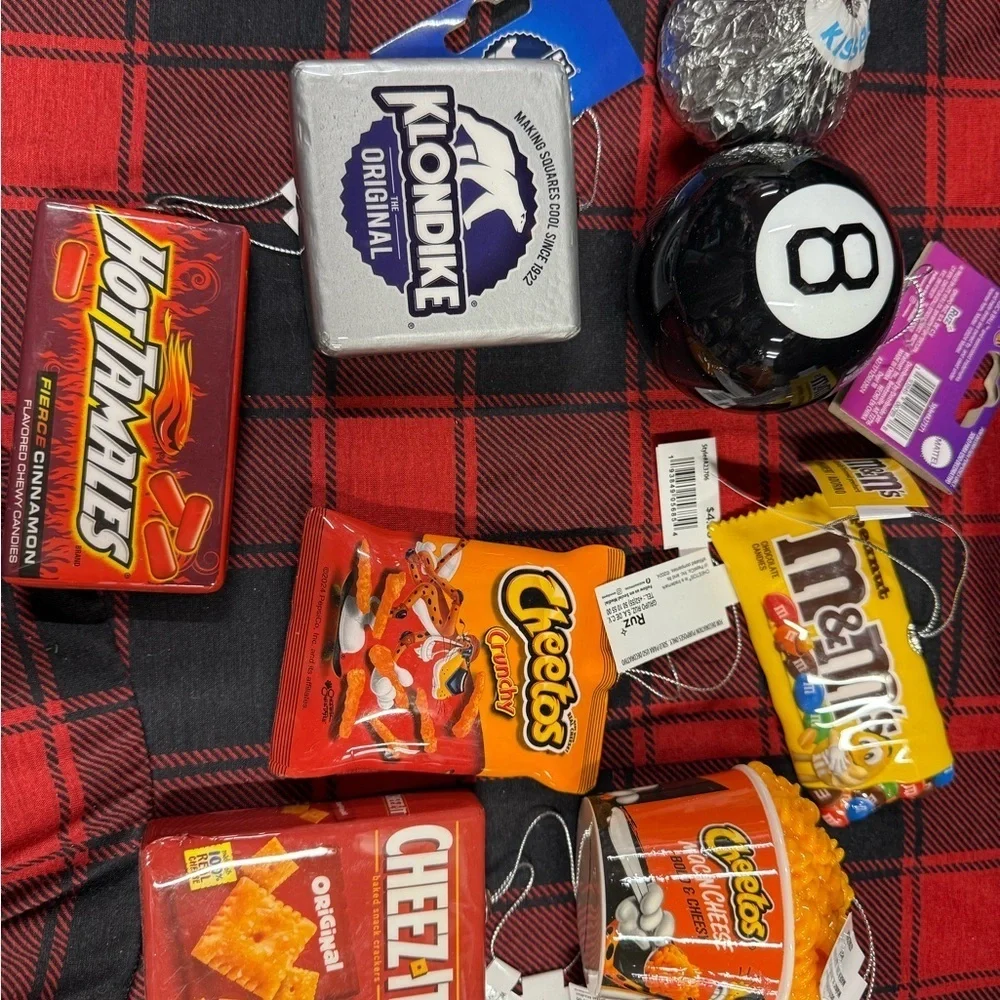 Ruz | Holiday | 8 Food Christmas Ornaments Lot Cheetos Cheezits Kiss ...
